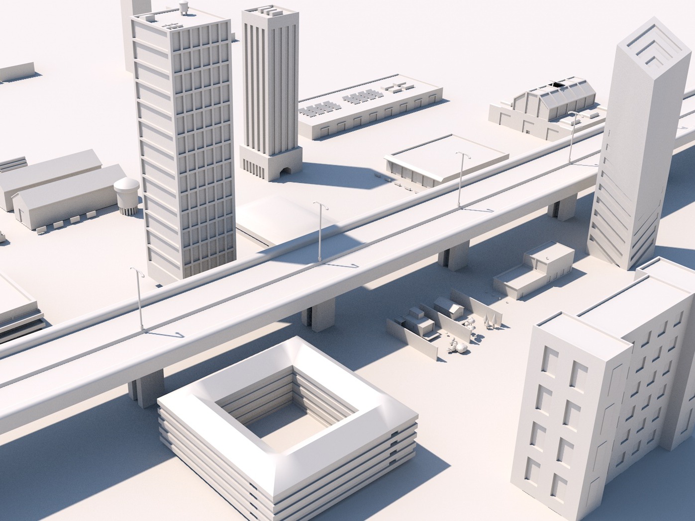 C4D练习白色城市_北极星OOT-站酷ZCOOL