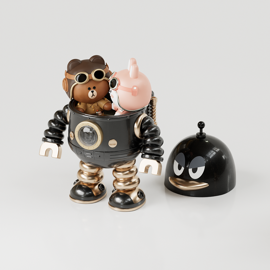 潮玩IP| QQ x LINE FRIENDS 顽艺萌友十周年限定手办_COCOMUMU-站酷ZCOOL