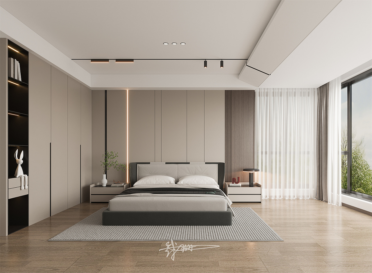 现代别墅||低调温润的静谧之境_星夜设计-站酷ZCOOL