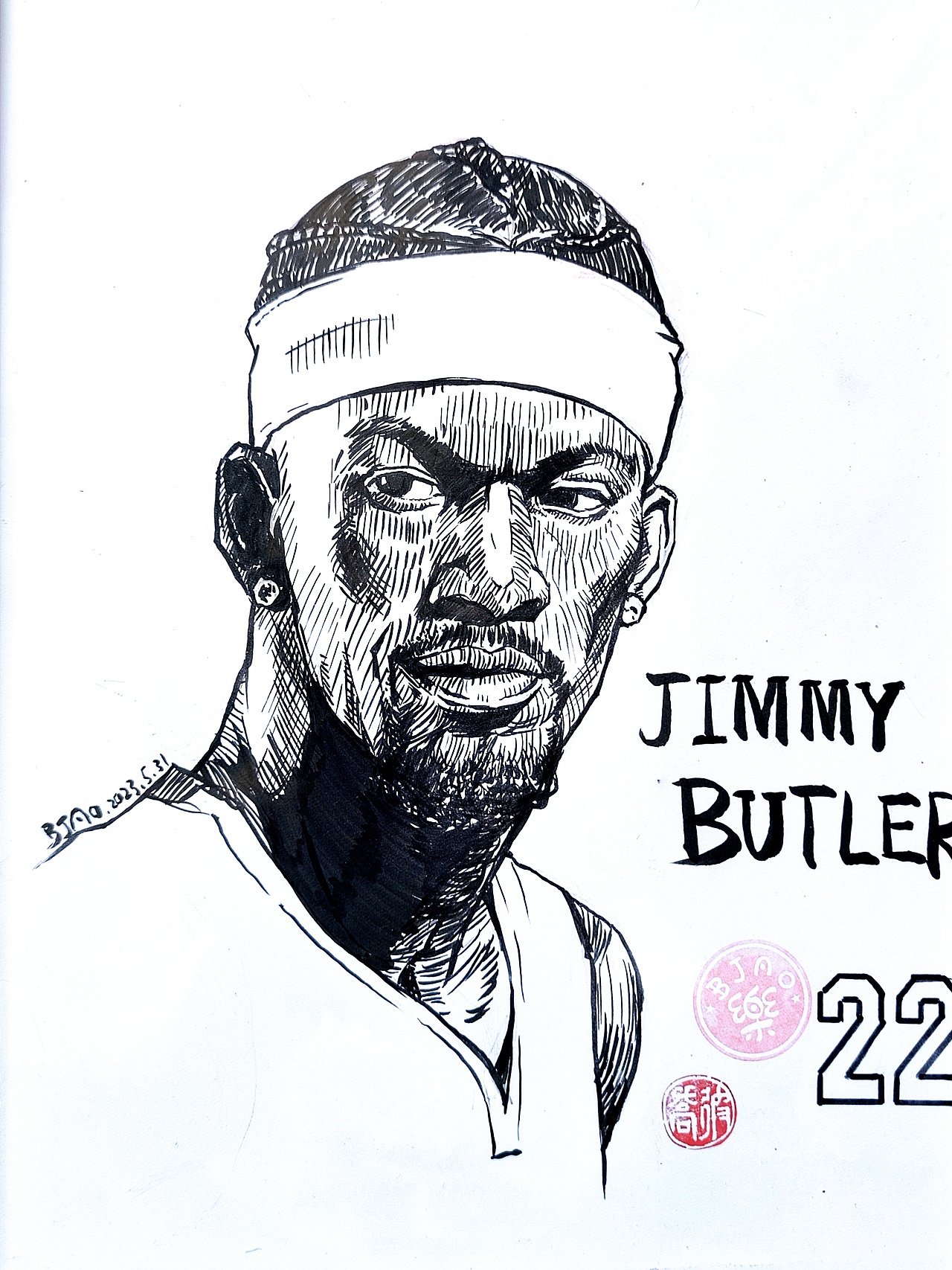 手绘人像——吉米.巴特勒_彼乔Bjao-站酷ZCOOL