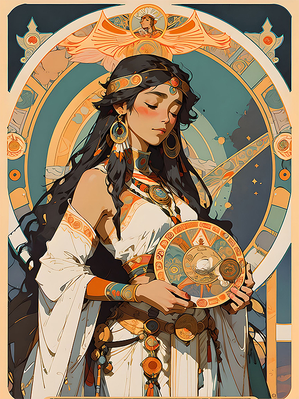 塔罗牌风印第安女生_MIAO喵JANELIN-站酷ZCOOL