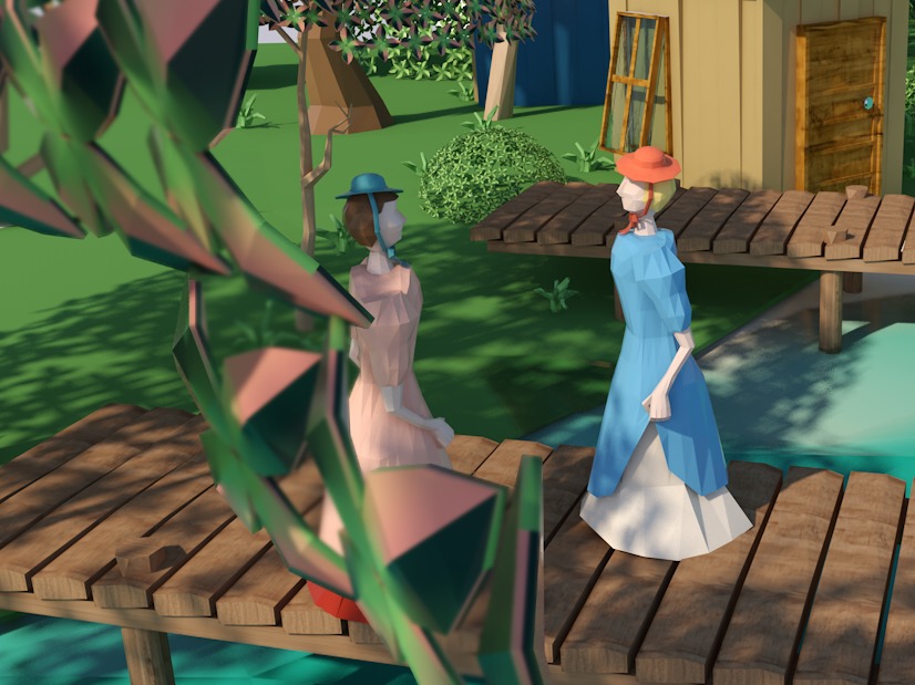 lowpoly 莫奈油画变身游戏场景_Woo四元-站酷ZCOOL