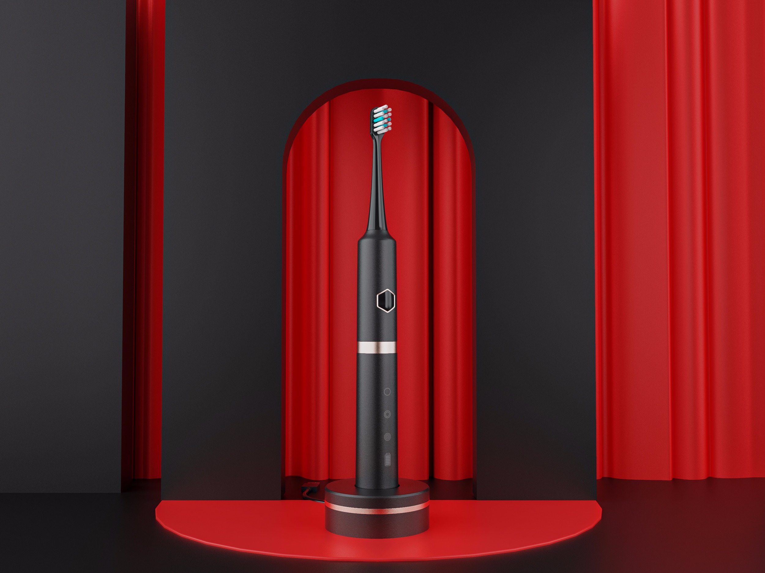 C4D+KS: 电动牙刷建模渲染_Andy旭-站酷ZCOOL