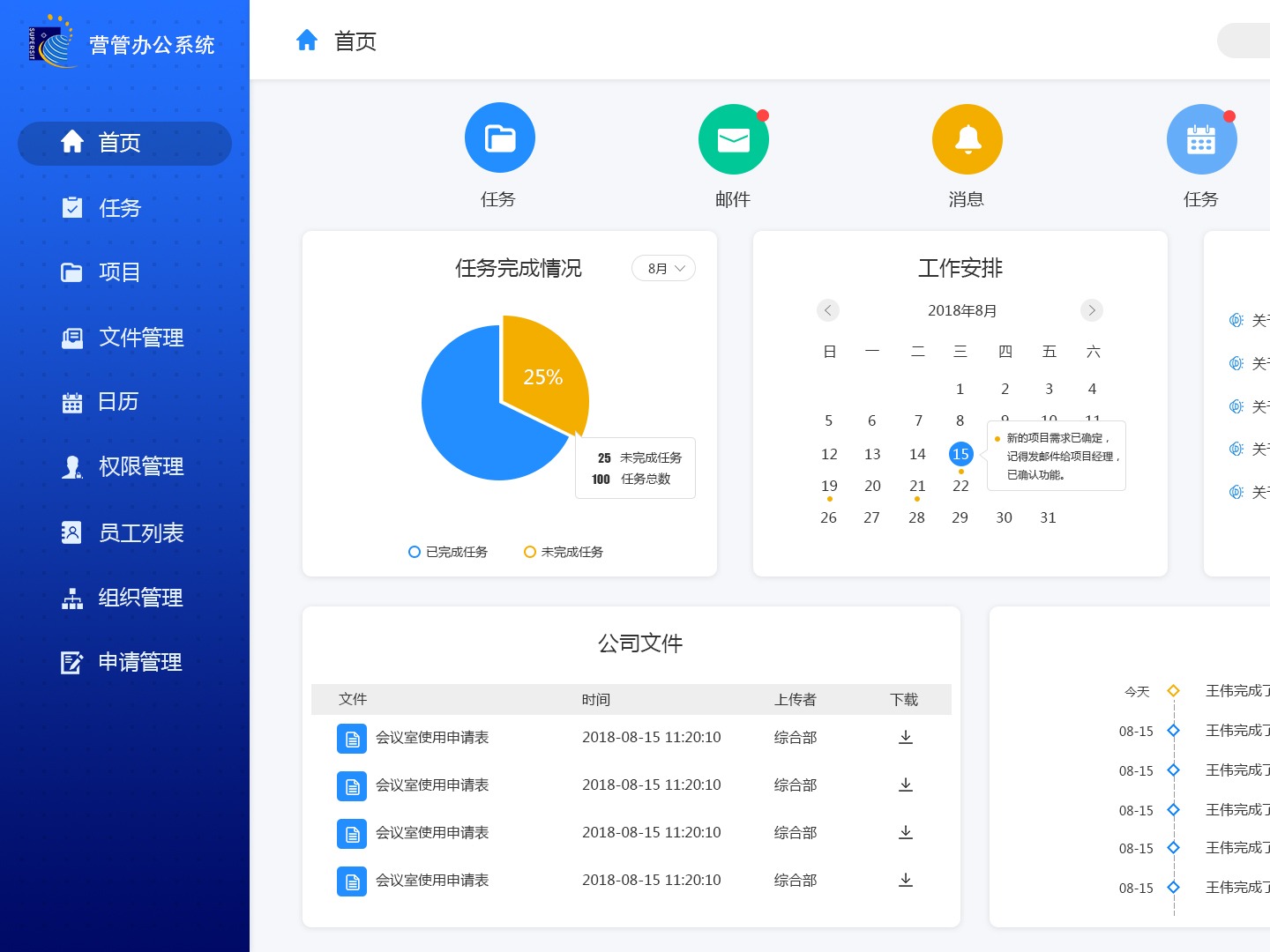 办公系统 /OA首页_Reeseli-站酷ZCOOL