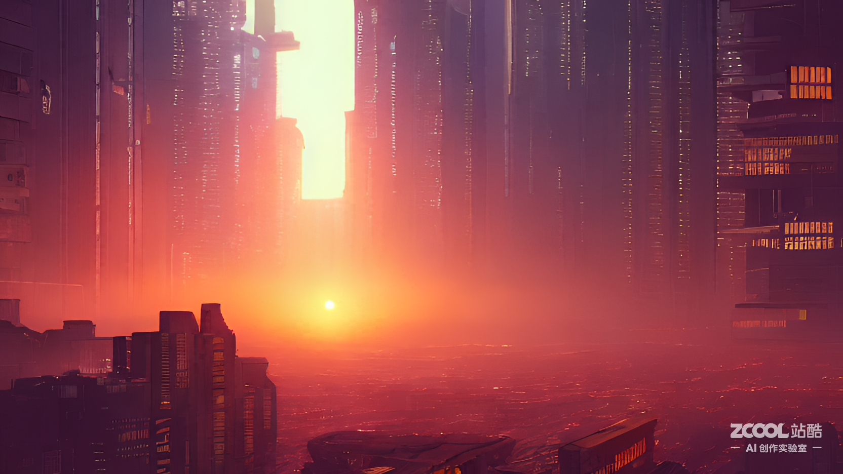 #AI创作实验室#都市，暮光之城，黄昏，数字艺术，流行_扁鹊ZZZ-站酷ZCOOL