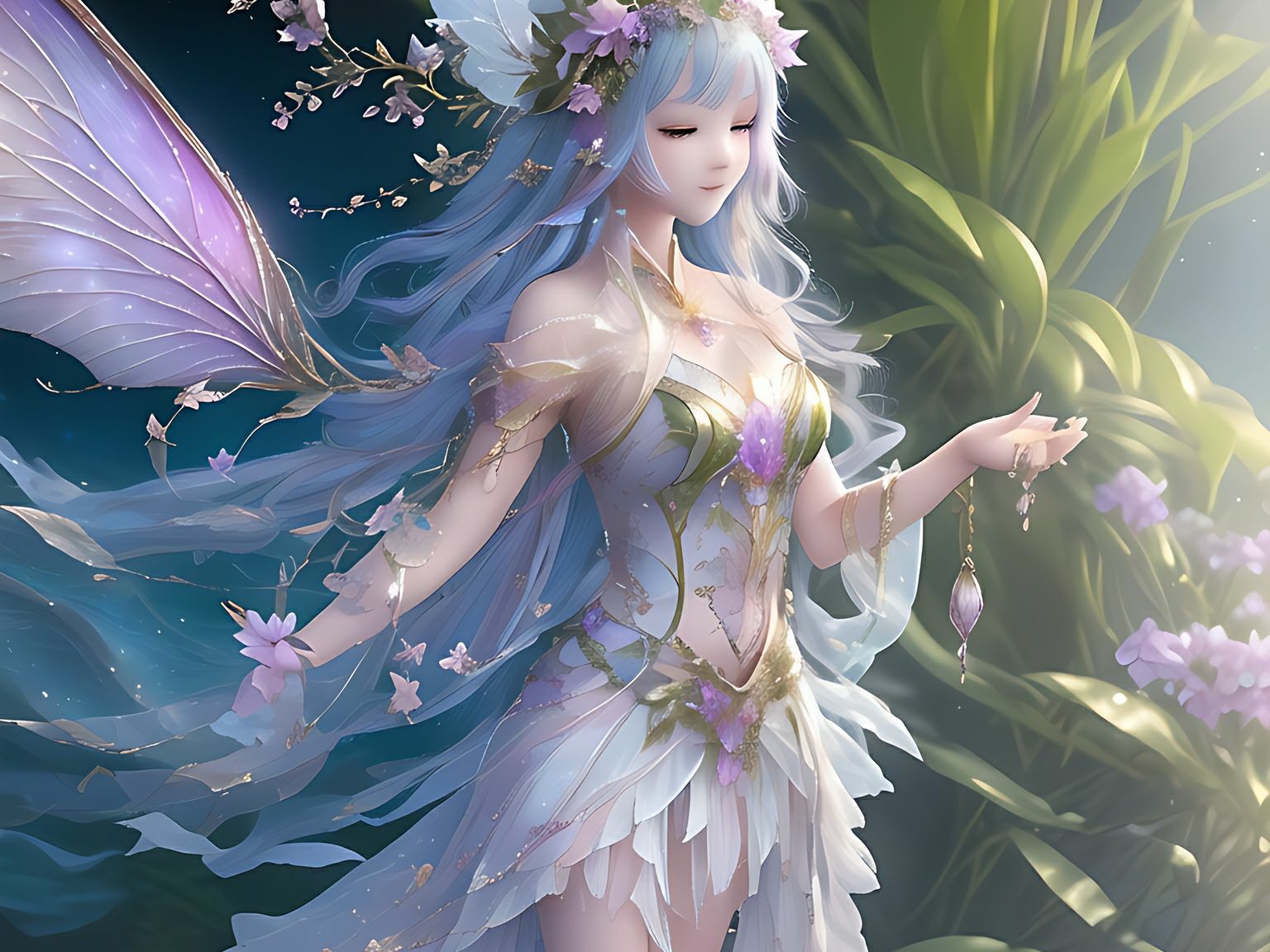 兰花_小小AI绘画-站酷ZCOOL