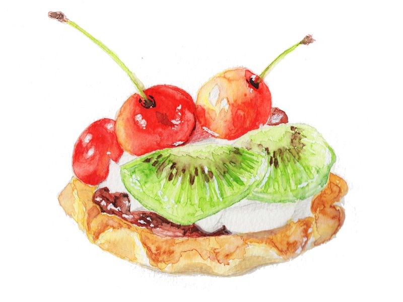 【驴大萌水彩教程014】手绘水果派_驴大萌-站酷ZCOOL