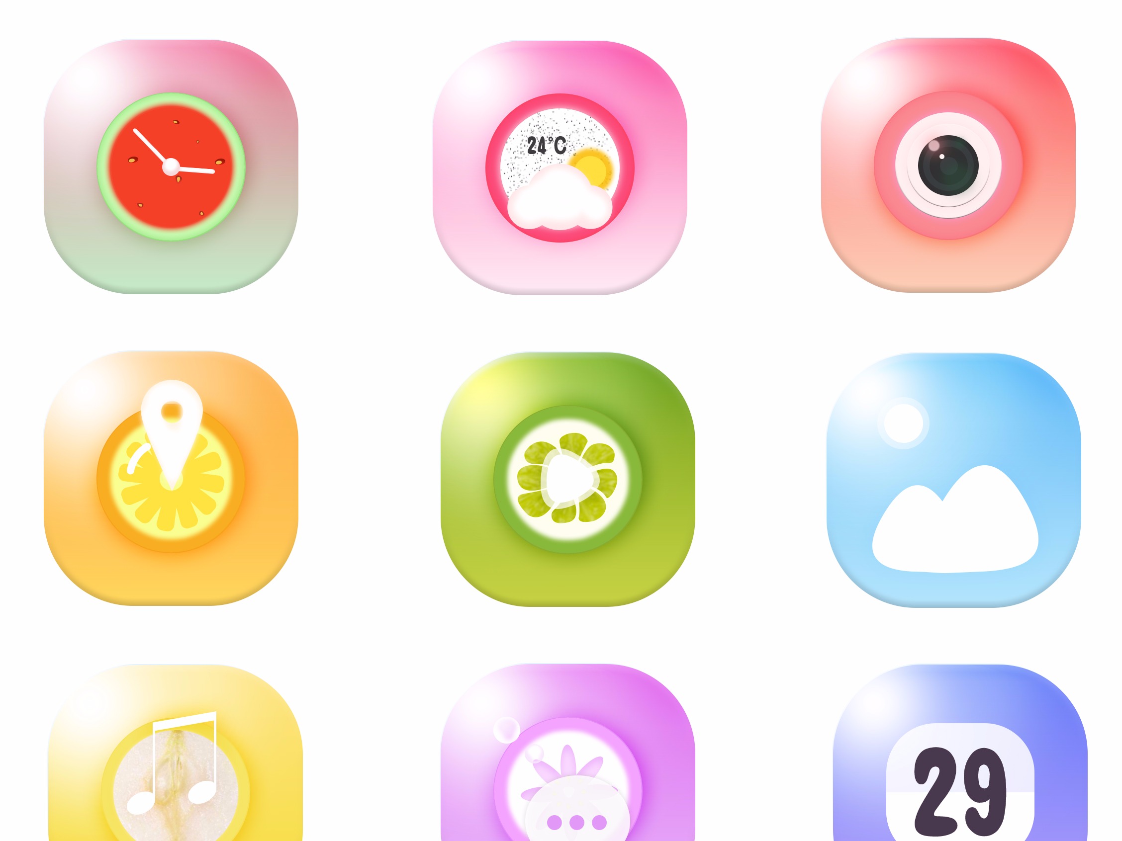 水果主题应用图标_一叽咕o-站酷ZCOOL