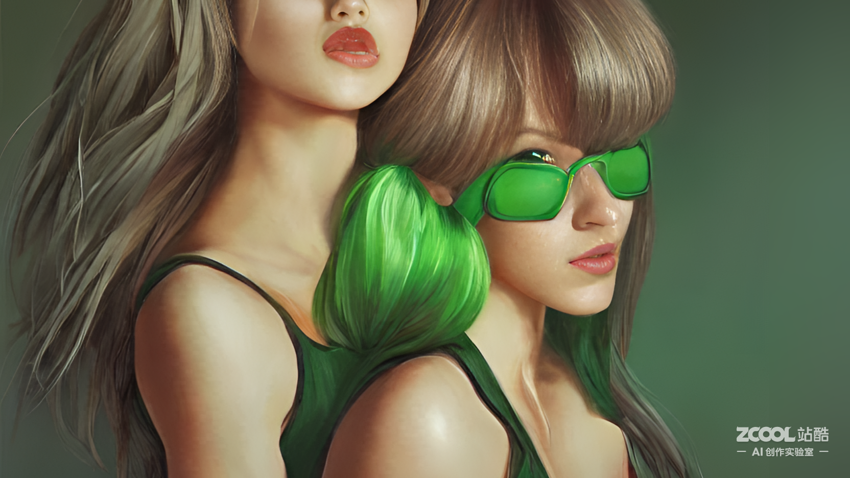 #AI创作实验室#美女，双马尾，大眼睛，画风逼真。_Z521423985-站酷ZCOOL