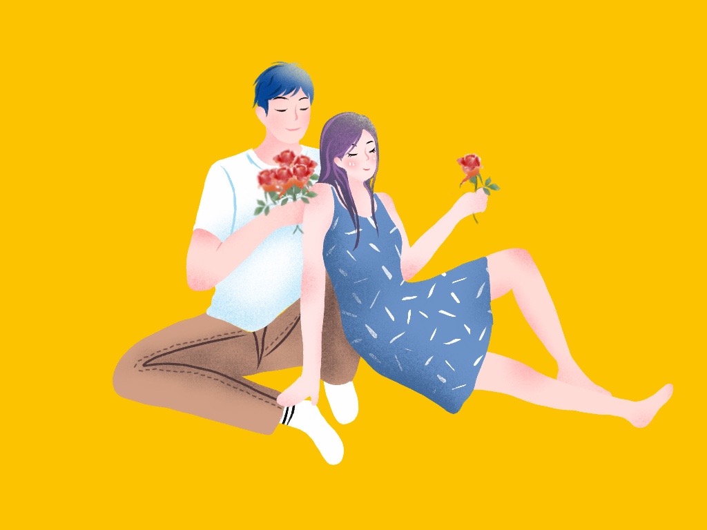 情侣人物插画手绘_李公子0930-站酷ZCOOL