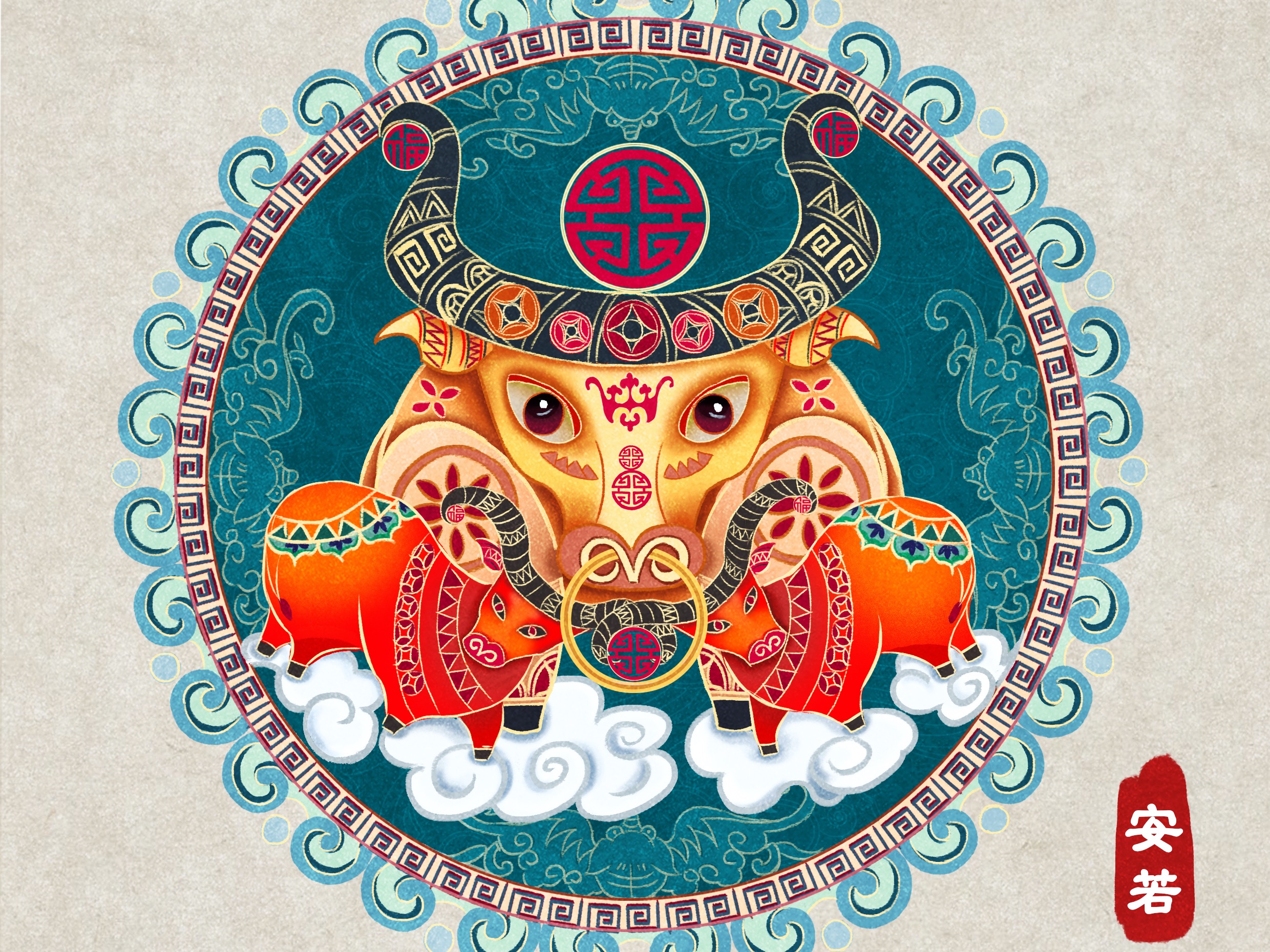 金牛祥瑞_安若Chloe-站酷ZCOOL