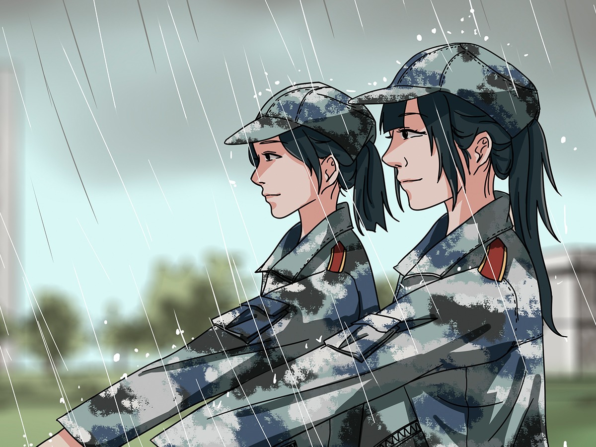 军训插画练习_二水QwQ-站酷ZCOOL