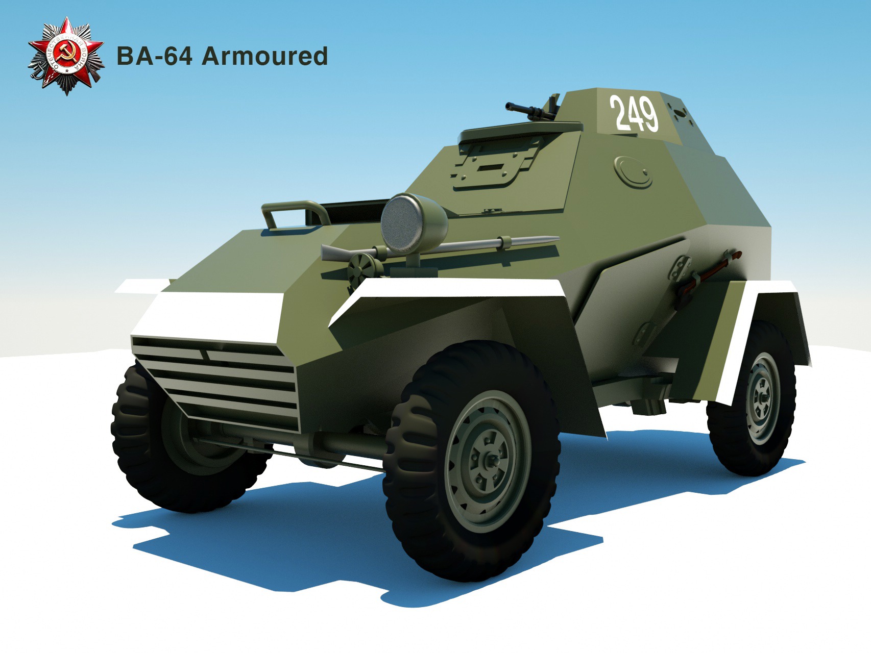 C4D之作-BA-64 Armoured_lihaibo688-站酷ZCOOL