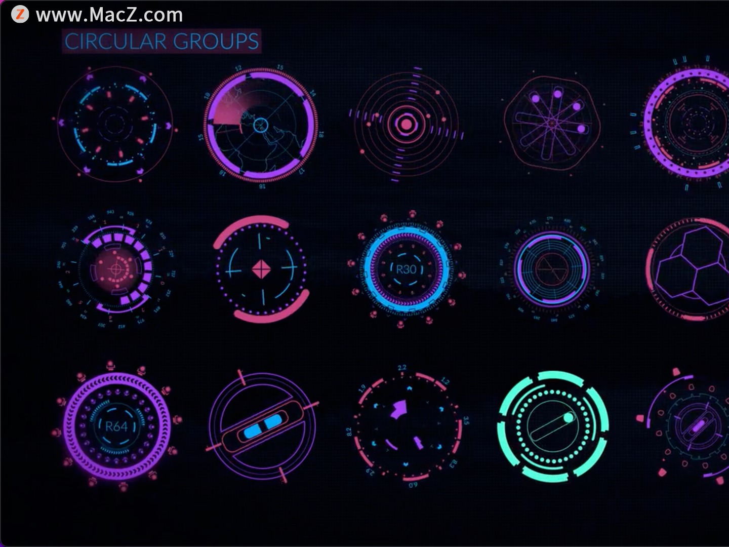 AE模板：300组HUD图形界面UI动画包Head Up Display Pack_醉舞千年杯莫停-站酷ZCOOL