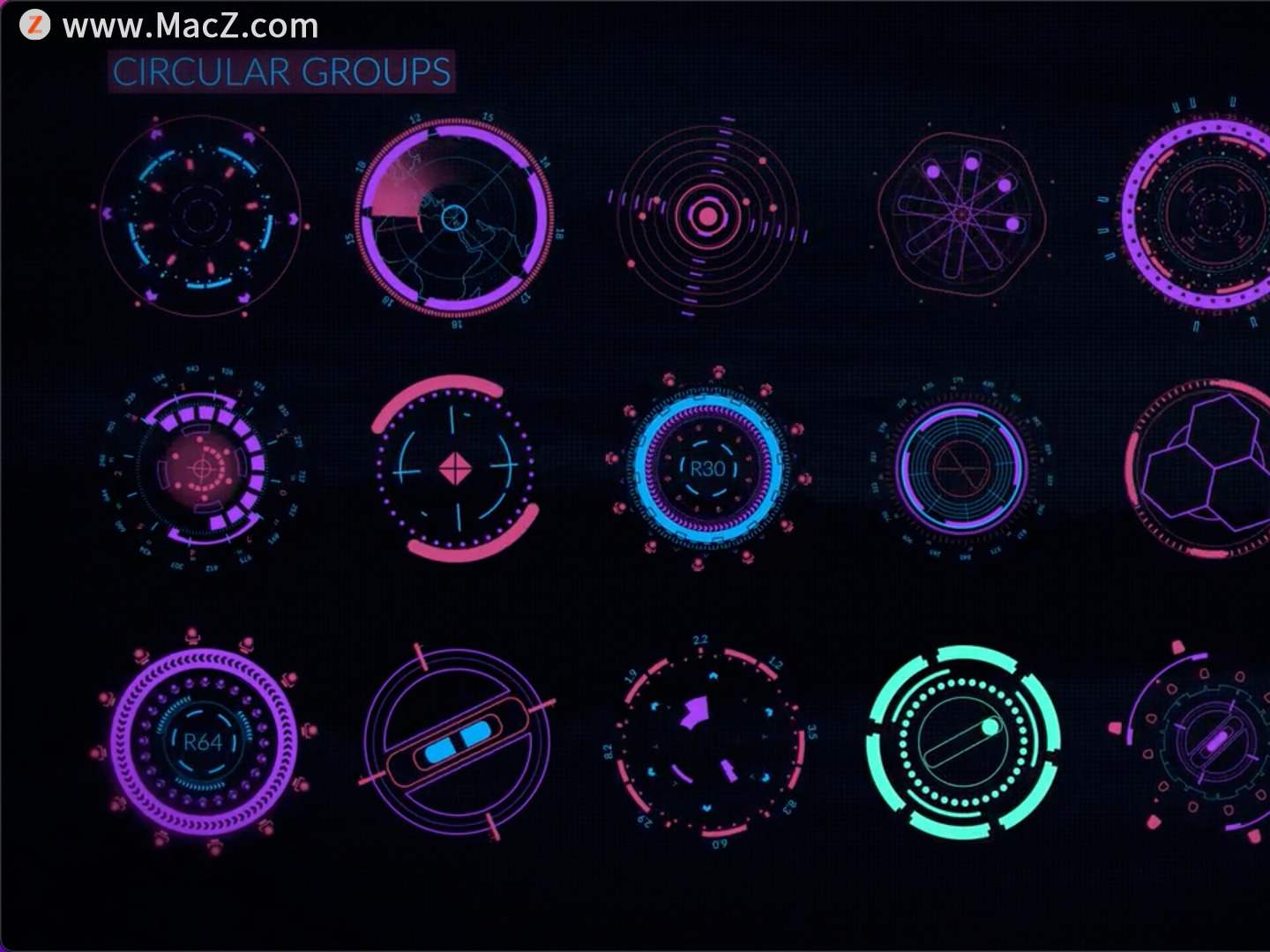 AE模板：300组HUD图形界面UI动画包Head Up Display Pack_醉舞千年杯莫停-站酷ZCOOL