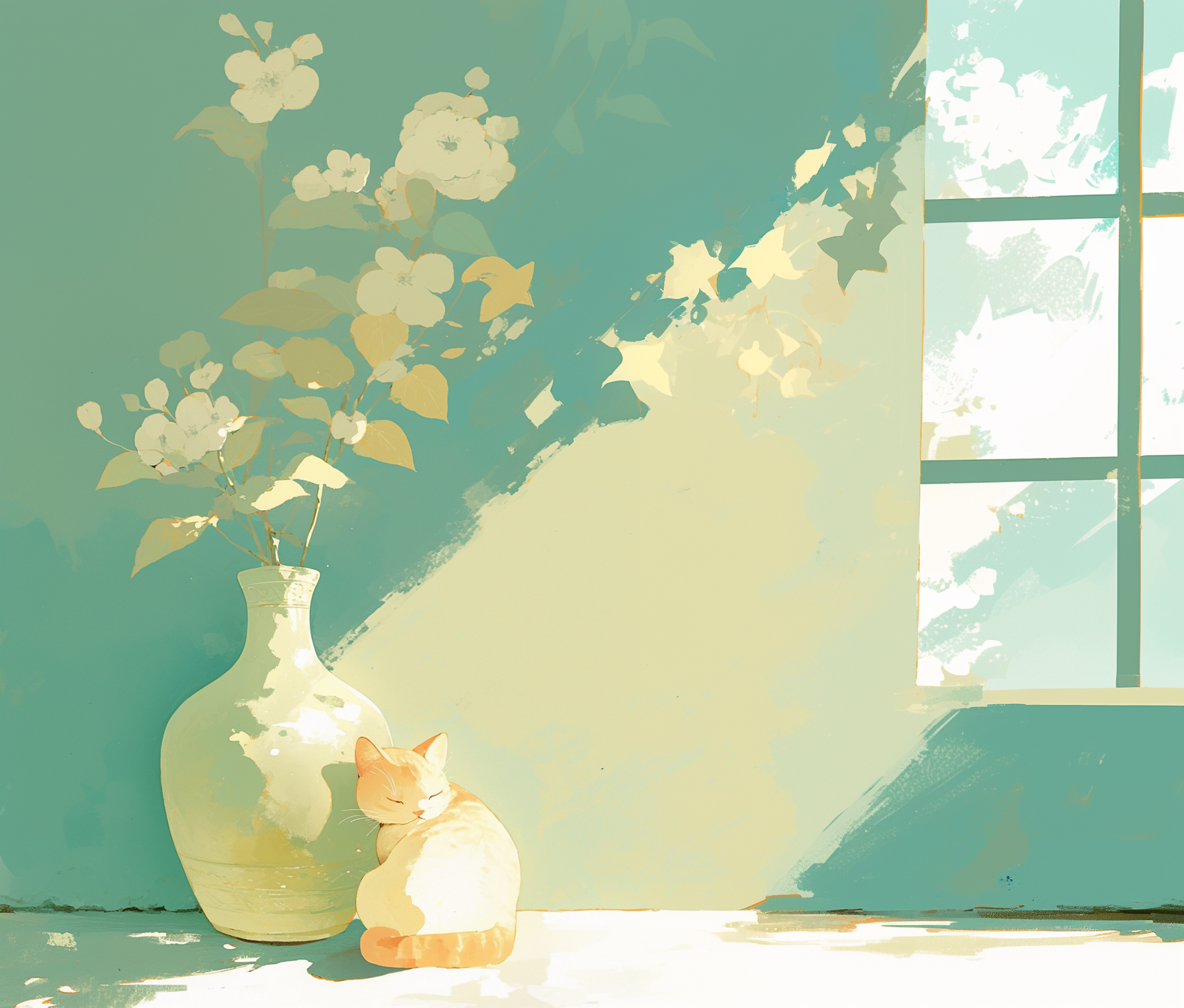 阳光与猫_Ye椰子猫-站酷ZCOOL