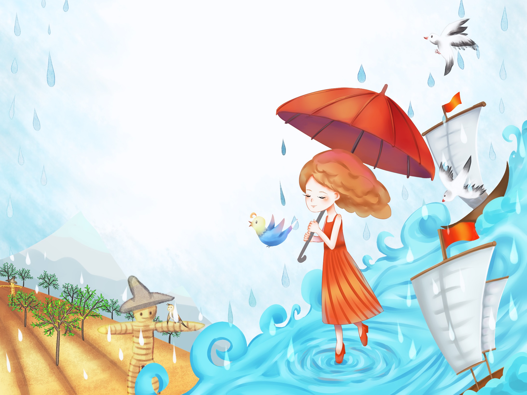 下雨啦_叫我团子-站酷ZCOOL