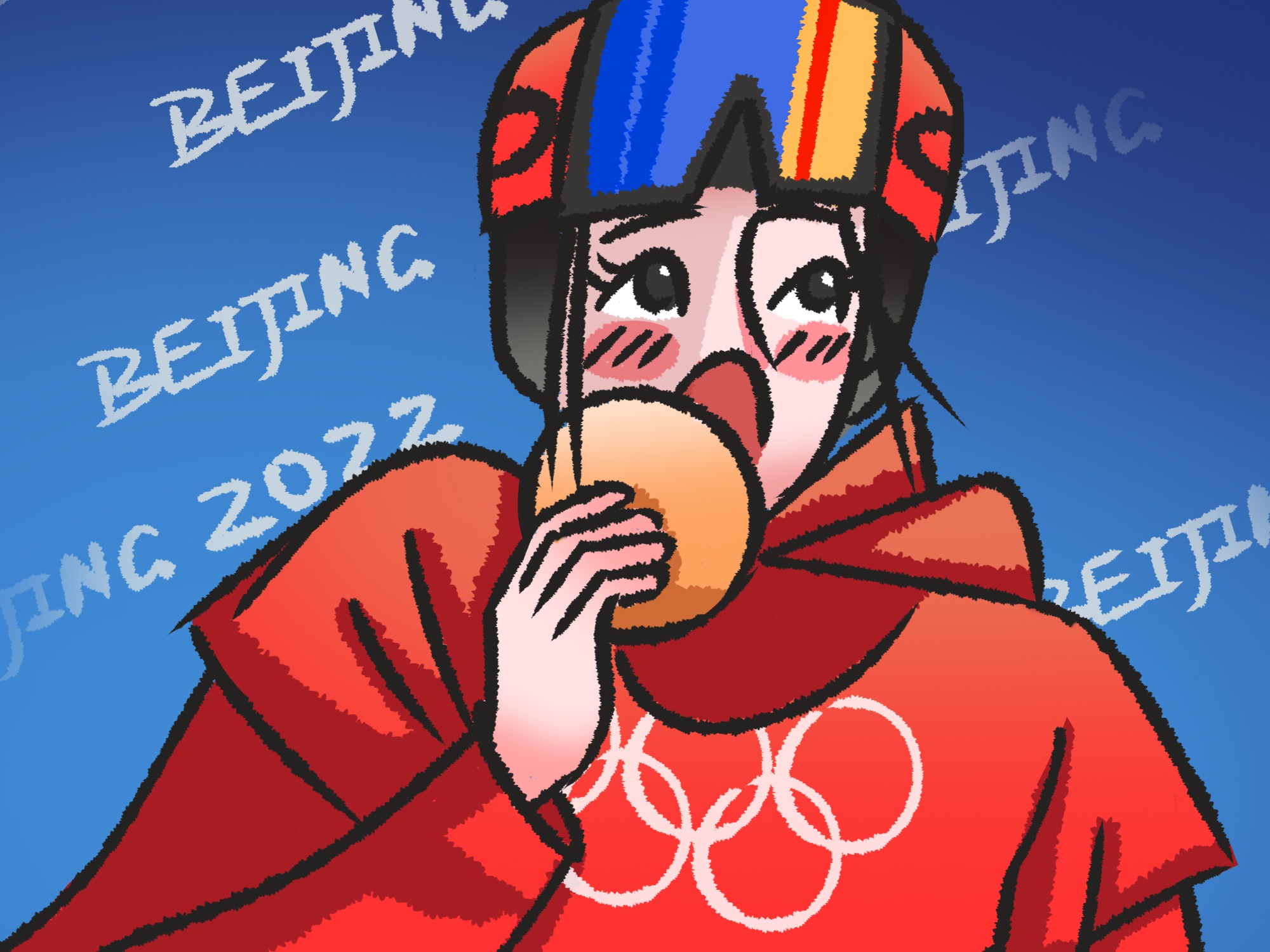 东奥期间绘制的运动员速写~_鱼丸粗面13769-站酷ZCOOL