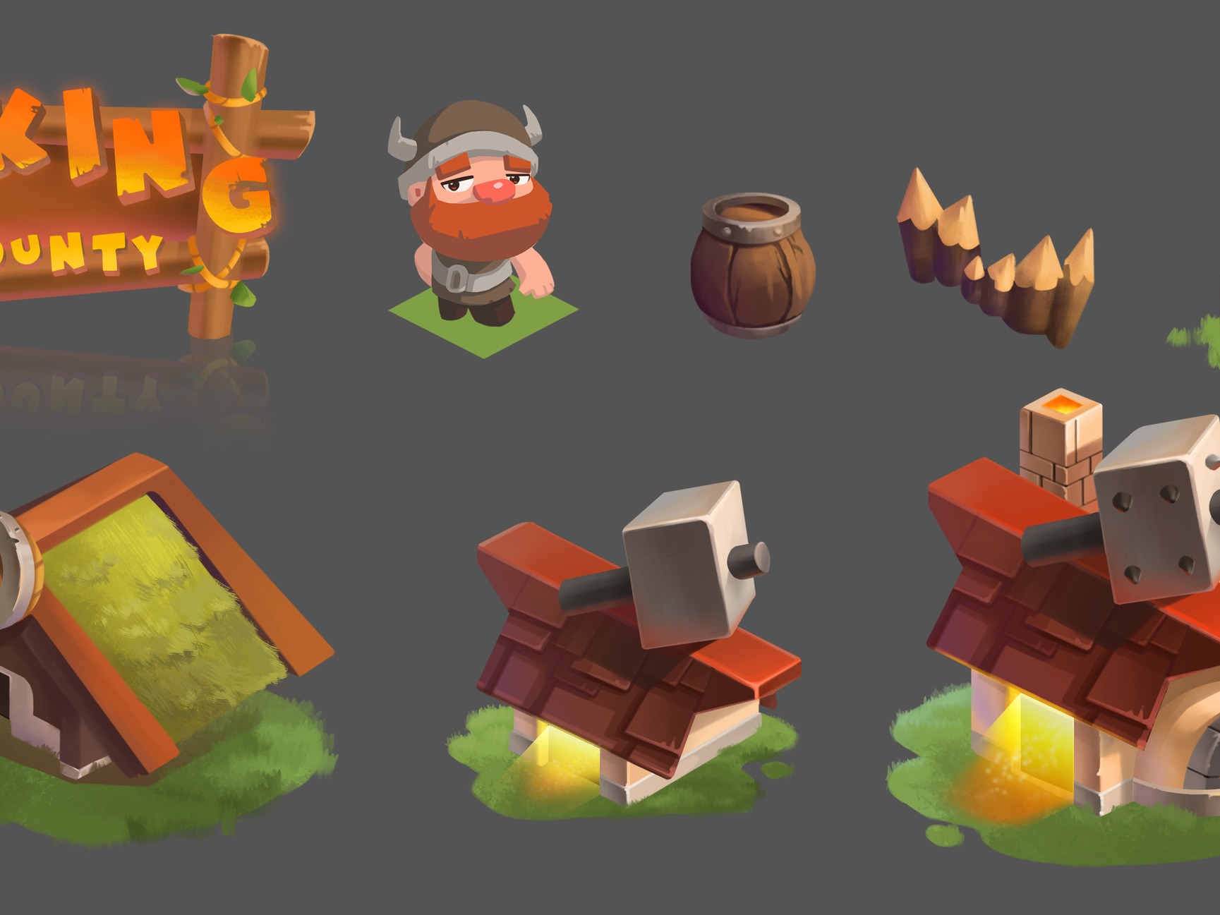 Viking County - 手机游戏原画_Nicole尼扣扣-站酷ZCOOL