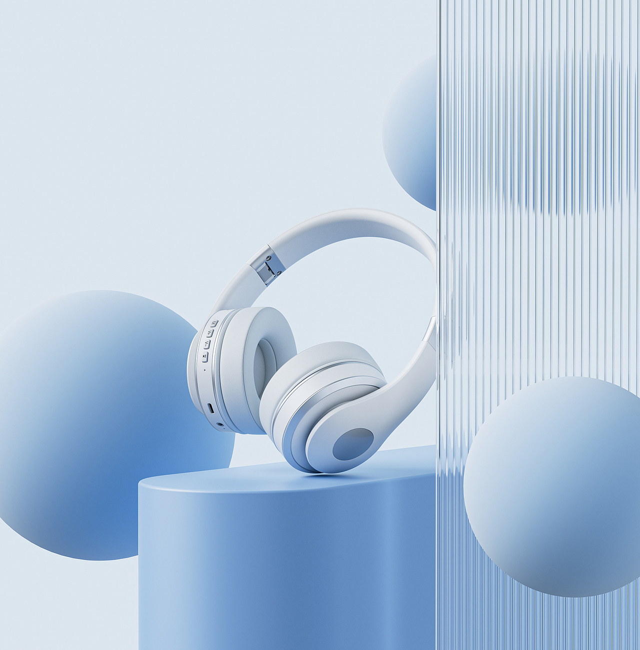 头戴耳机车图渲染_浣熊yes-站酷ZCOOL