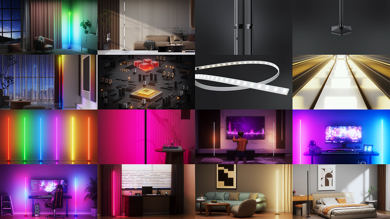 RGB六角落地灯—产品动画_晚辈i-站酷ZCOOL