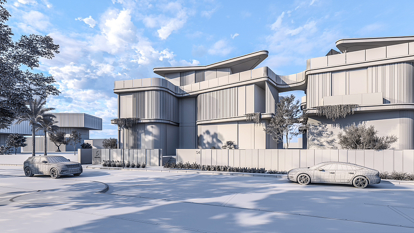 3Dmax 别墅日景表现_万有引力工作室-站酷ZCOOL