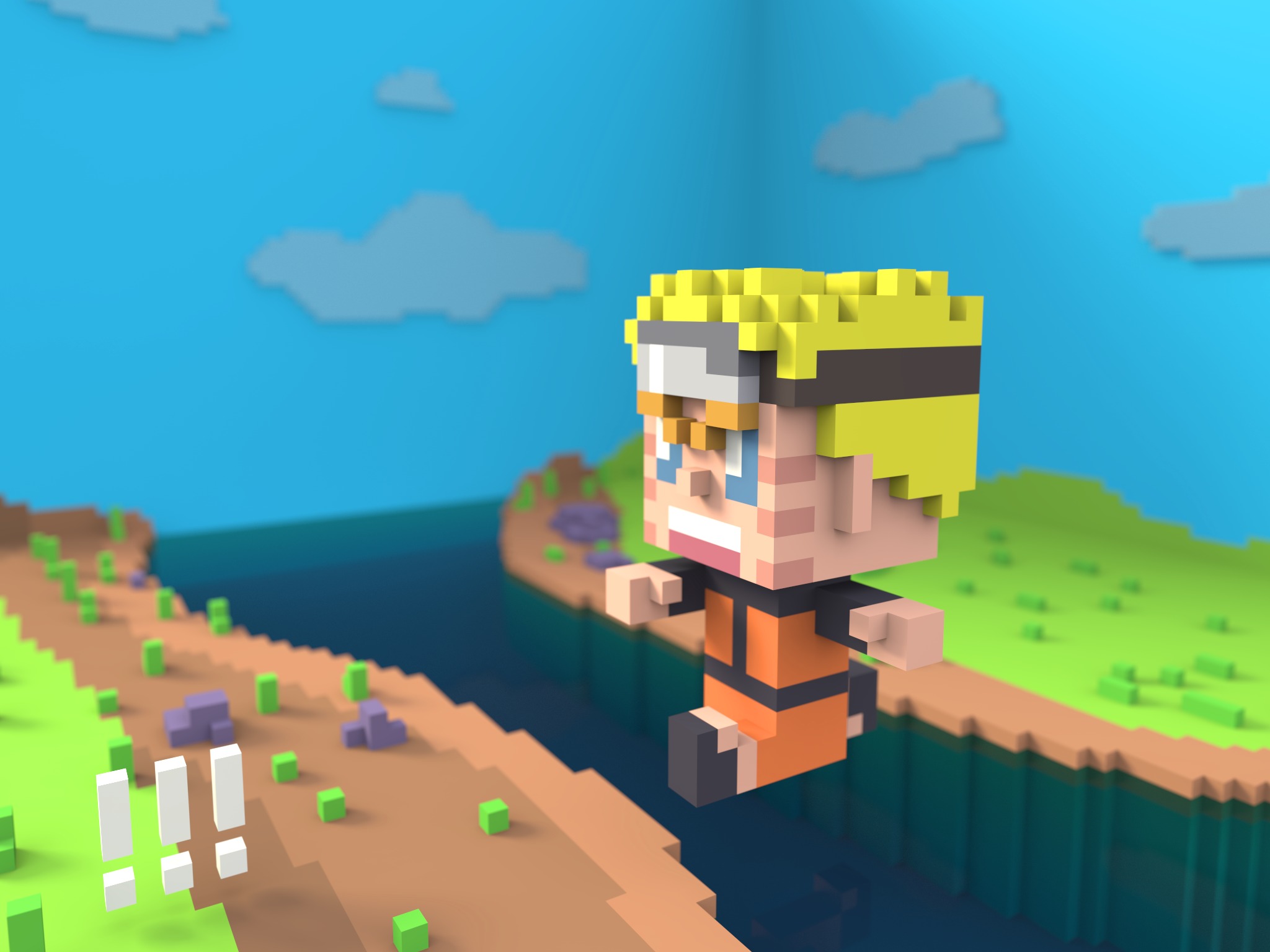 Magica Voxel 火影忍者鸣人体素_不想再作勇者了-站酷ZCOOL