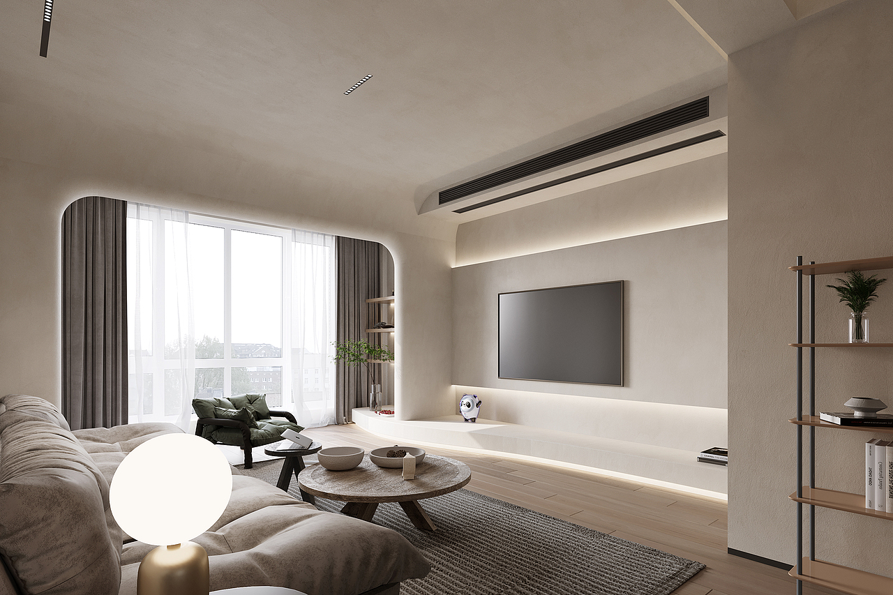 奶油色系 - 客厅_Wboo丶-站酷ZCOOL