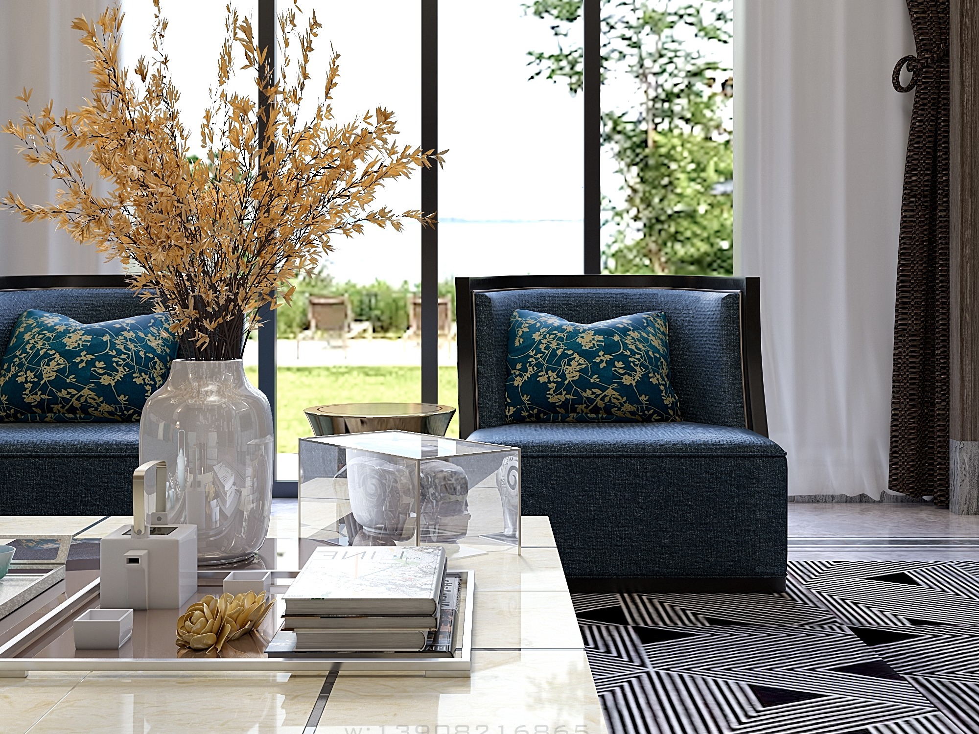 写实效果图，新中客厅_yujie_78-站酷ZCOOL