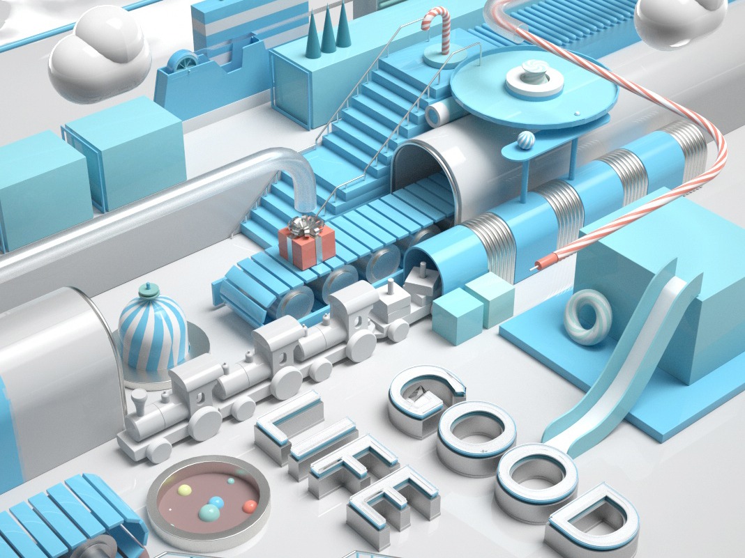 c4d练习-小场景_高gyl-站酷ZCOOL