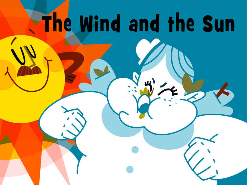 Yaya英语-大绘本《The Wind an the Sun》_野草与喵-站酷ZCOOL