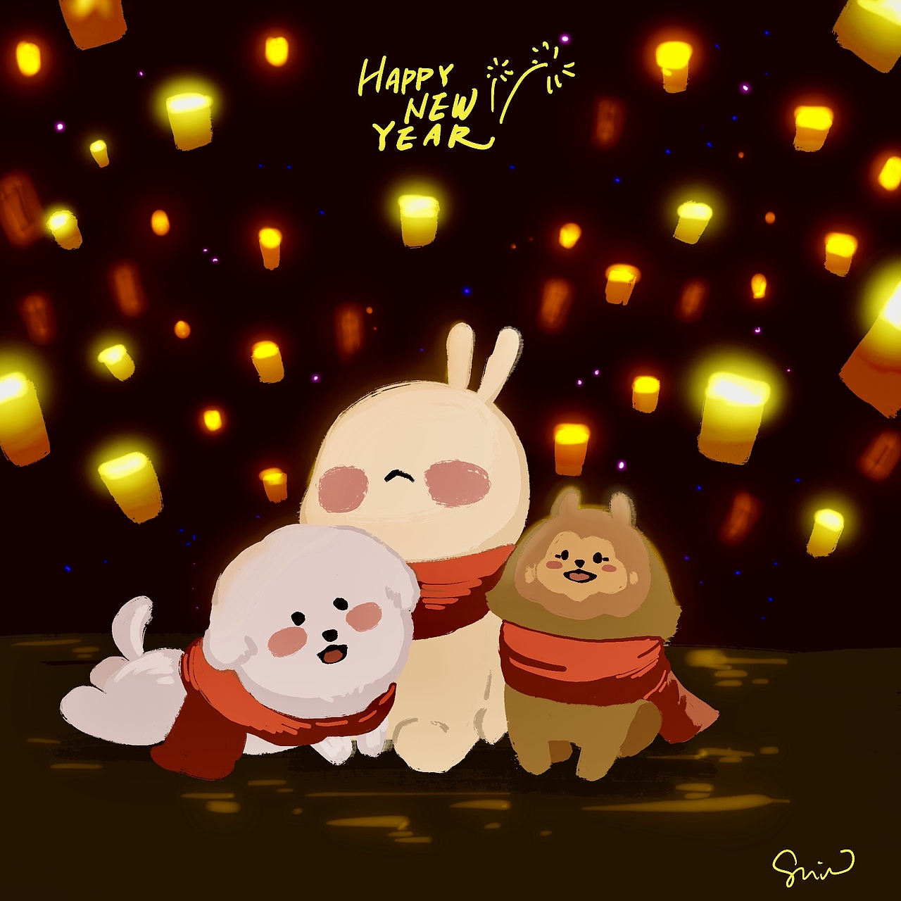 【萌宠】春节快乐呀_Shin_jjang-站酷ZCOOL