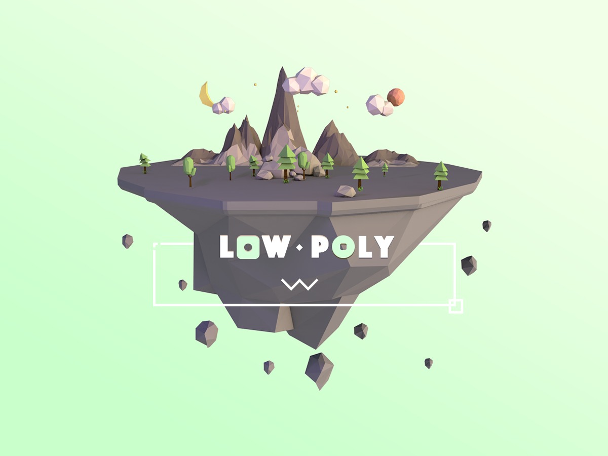 C4D练习-Low Poly风格_zhaodi1109-站酷ZCOOL