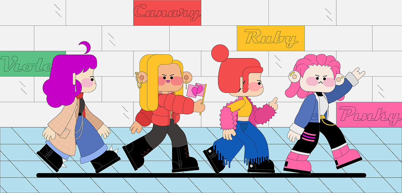 Pink Punk 2021出道首秀 | IP角色设计_设计师运气-站酷ZCOOL