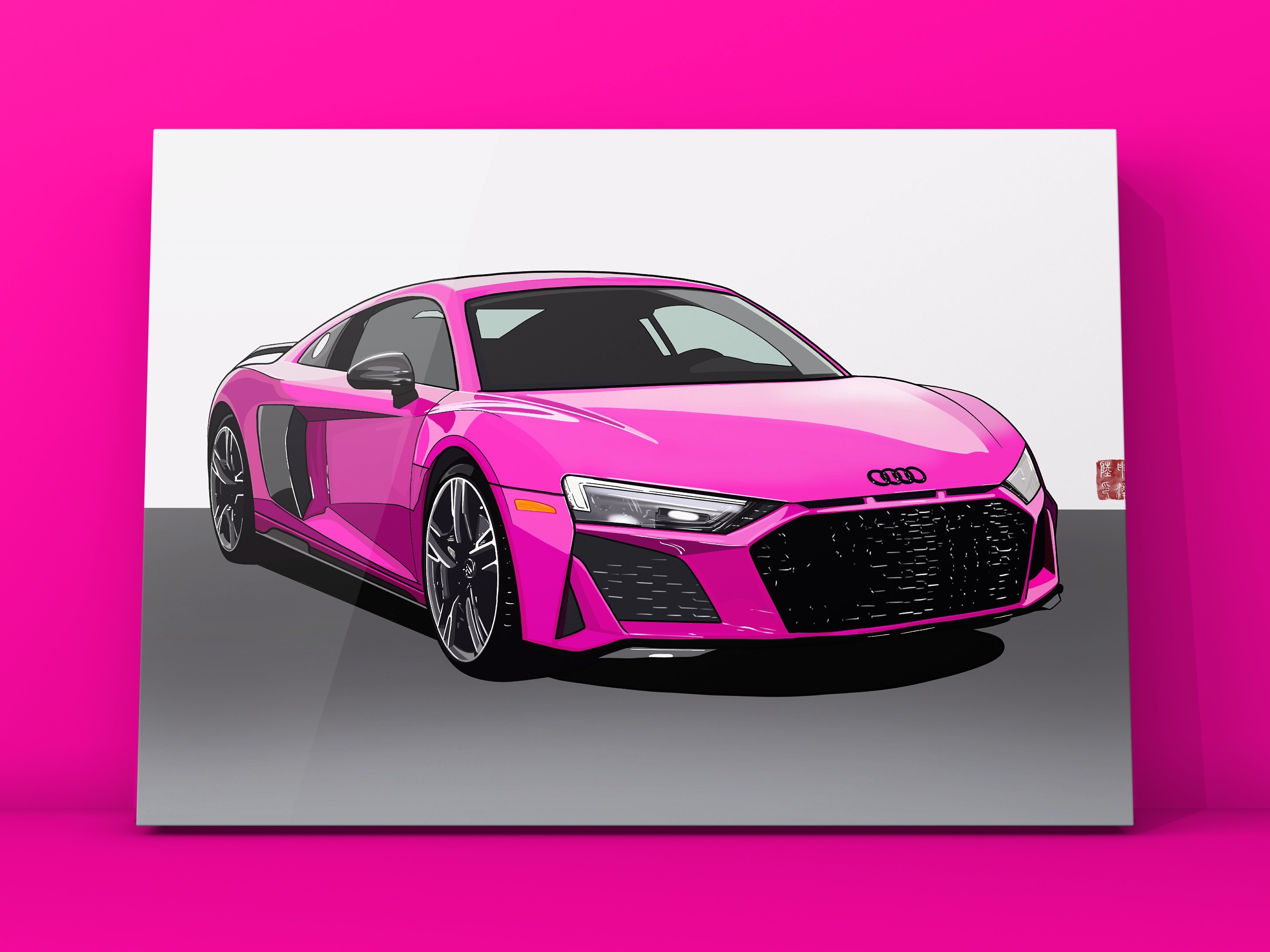汽车手绘 奥迪R8_拿画笔的APE-站酷ZCOOL