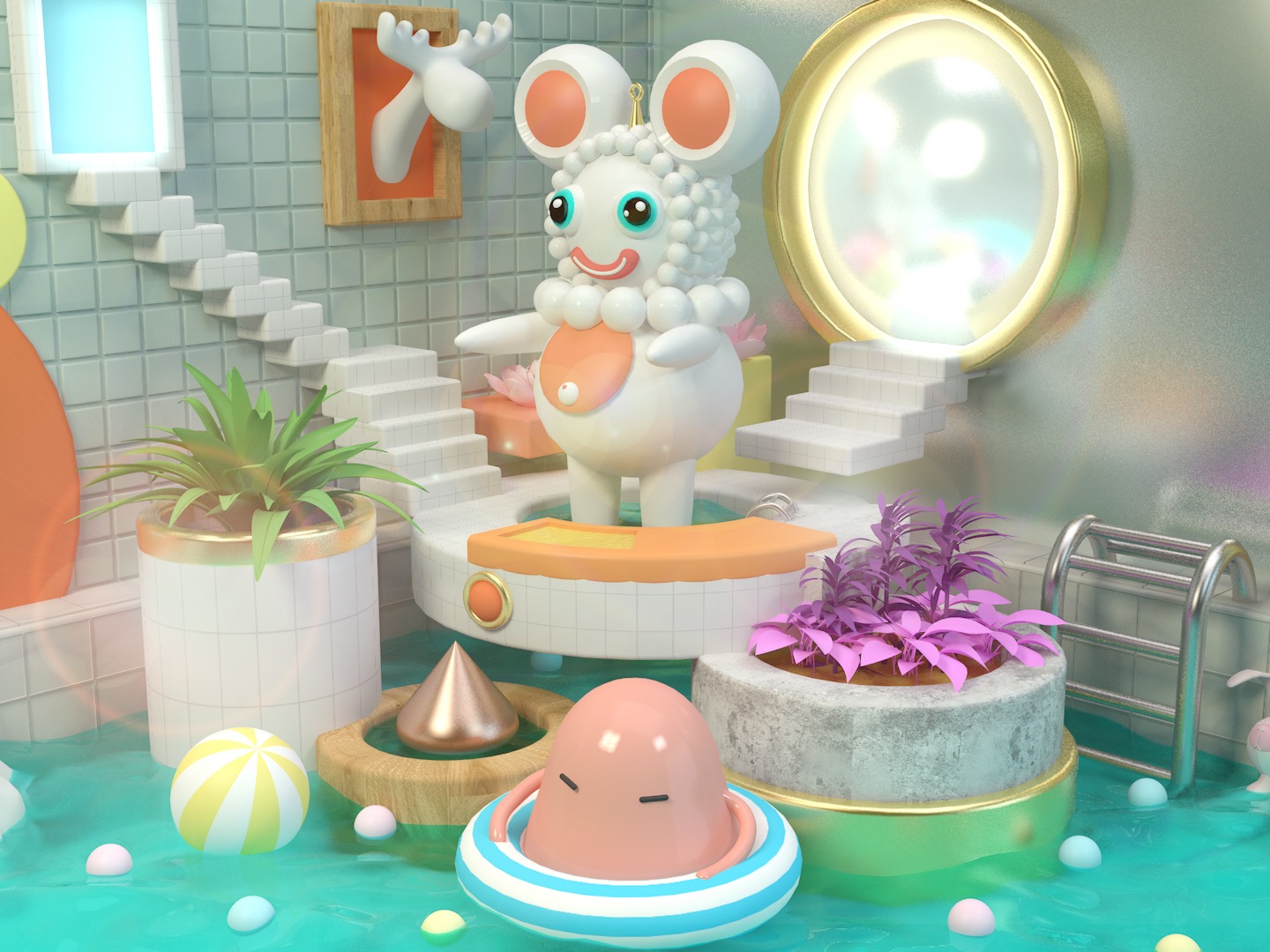 c4d 第二、三次作业 光影材质练习_your二十爸爸-站酷ZCOOL