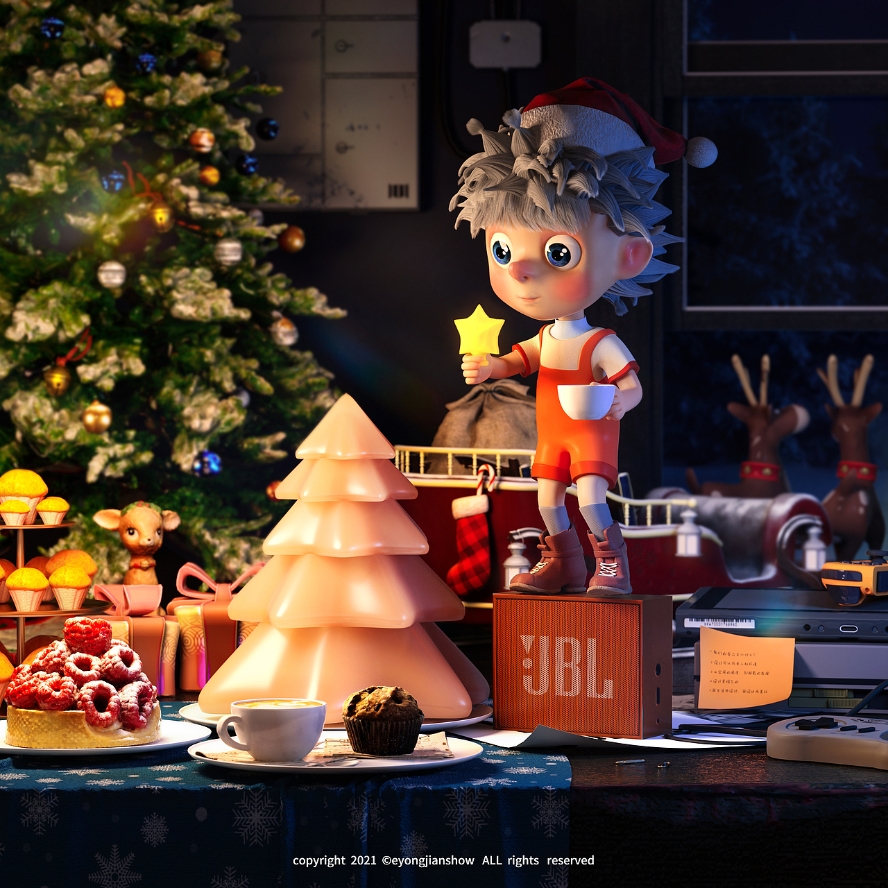 C4D #Christmas dream_恶赖-站酷ZCOOL