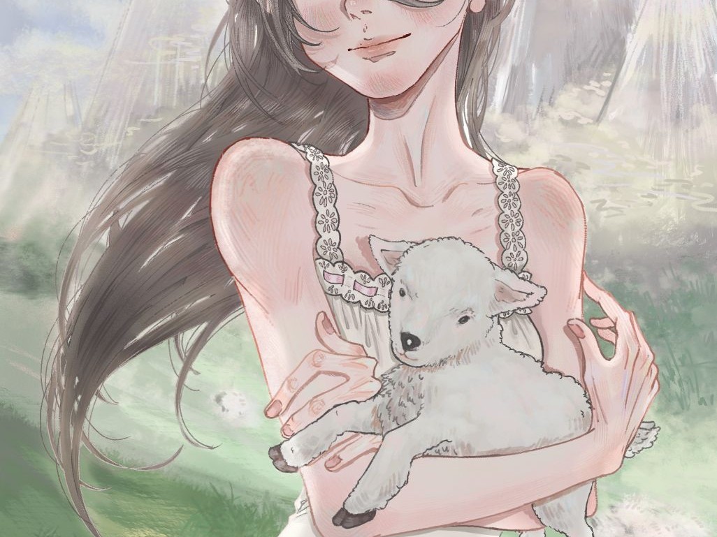 少女与羊_0000阿-站酷ZCOOL