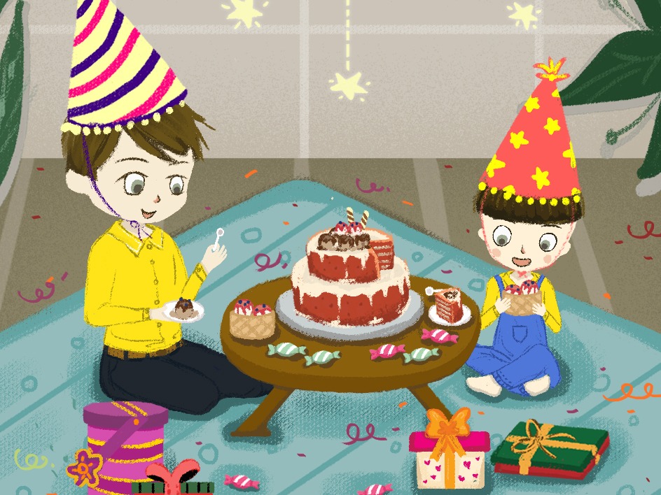 Just me and my little brother 课件插图_Mango1219-站酷ZCOOL