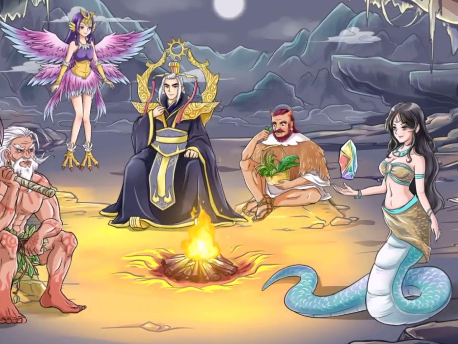 【H5插画】腾讯游戏QQ华夏H5_四月梦二-站酷ZCOOL