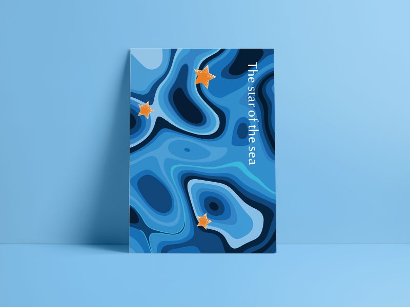 海洋之星蓝色配色渐变排版海报_TS的密斯高-站酷ZCOOL