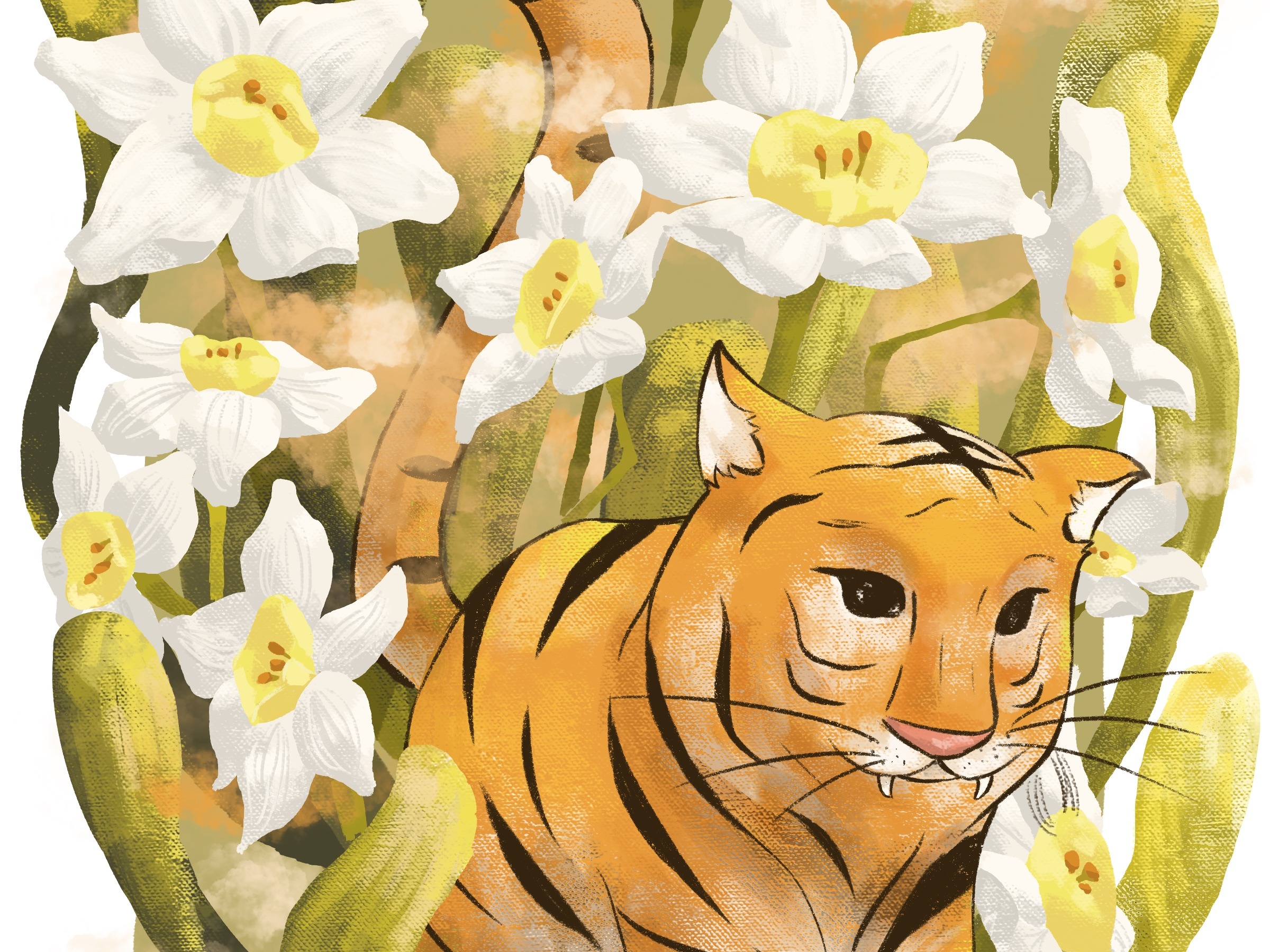 虎年插画系列2_画画的Emma_L-站酷ZCOOL