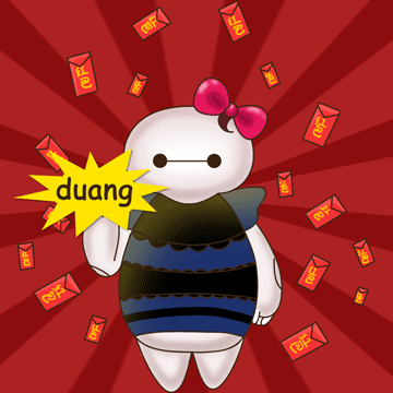 大白，黑蓝，duang，红包_画画画的小旋旋-站酷ZCOOL