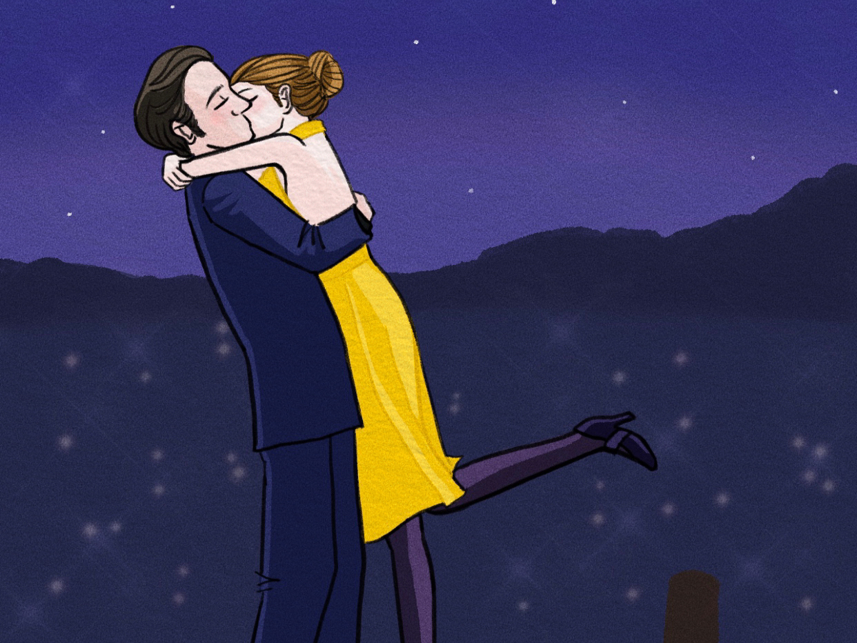 电影插画 |《lalaland》/《爱乐之城》_辣辣lalala-站酷ZCOOL