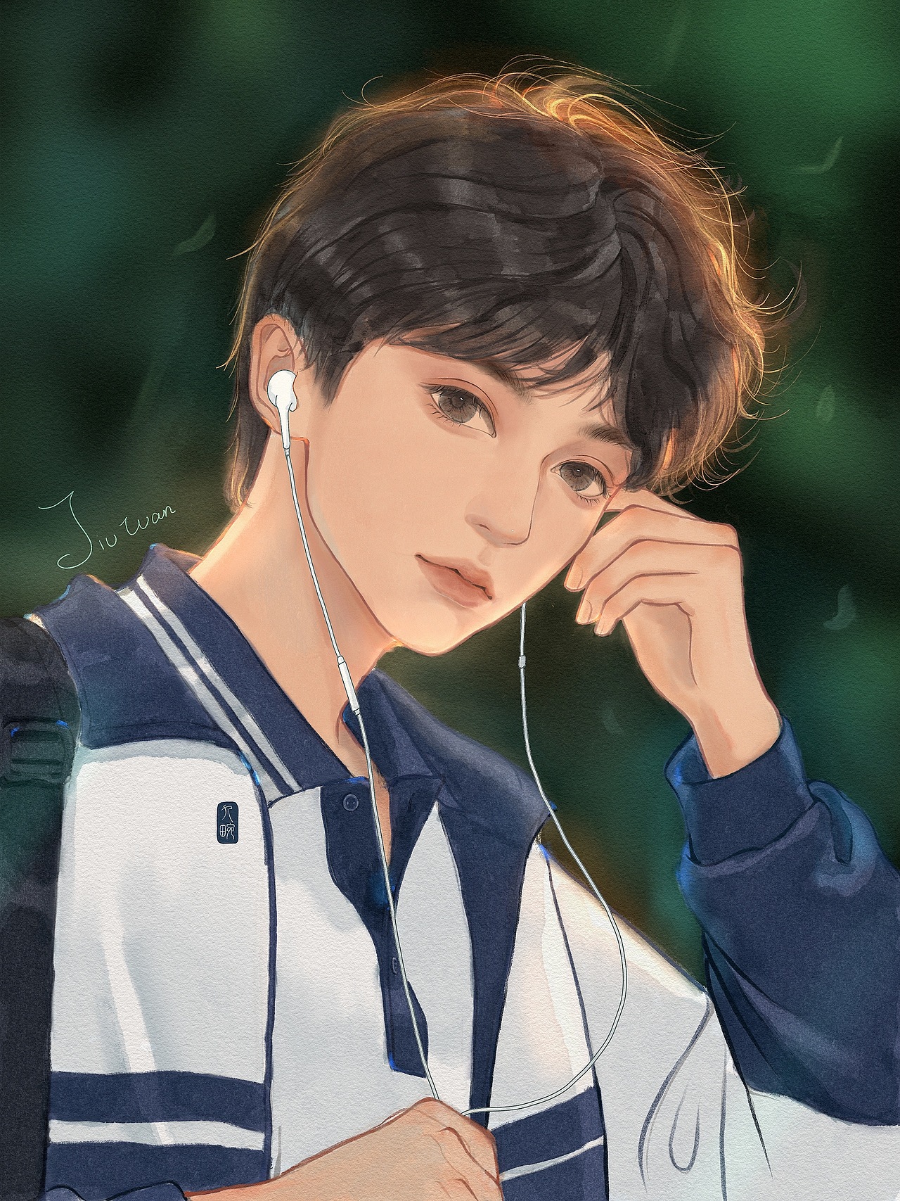 男生水彩头像_拾欢mia-站酷ZCOOL