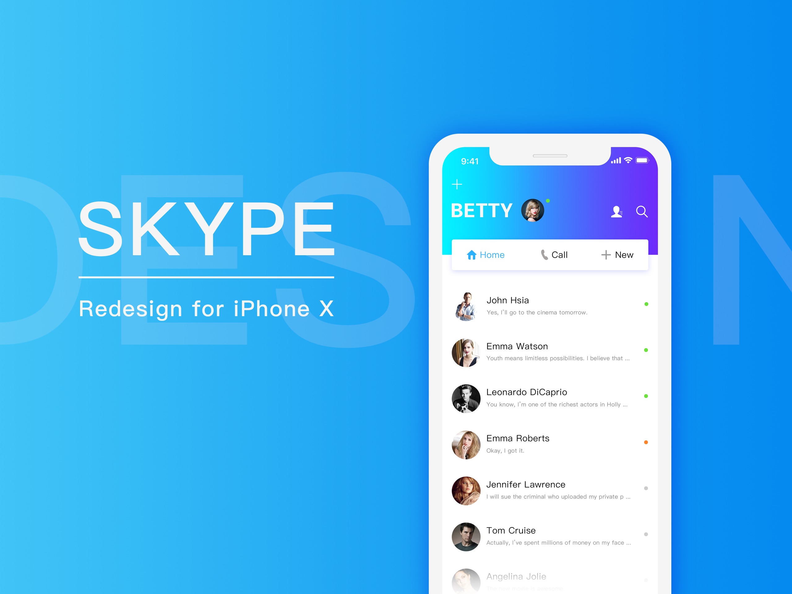 Skype Redesign_Betty_cc-站酷ZCOOL