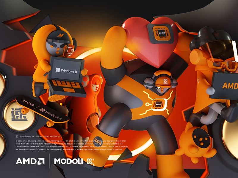 玩型填空 | AMD x MODOLI联名礼盒玩“芯”大发_玩型填空-站酷ZCOOL