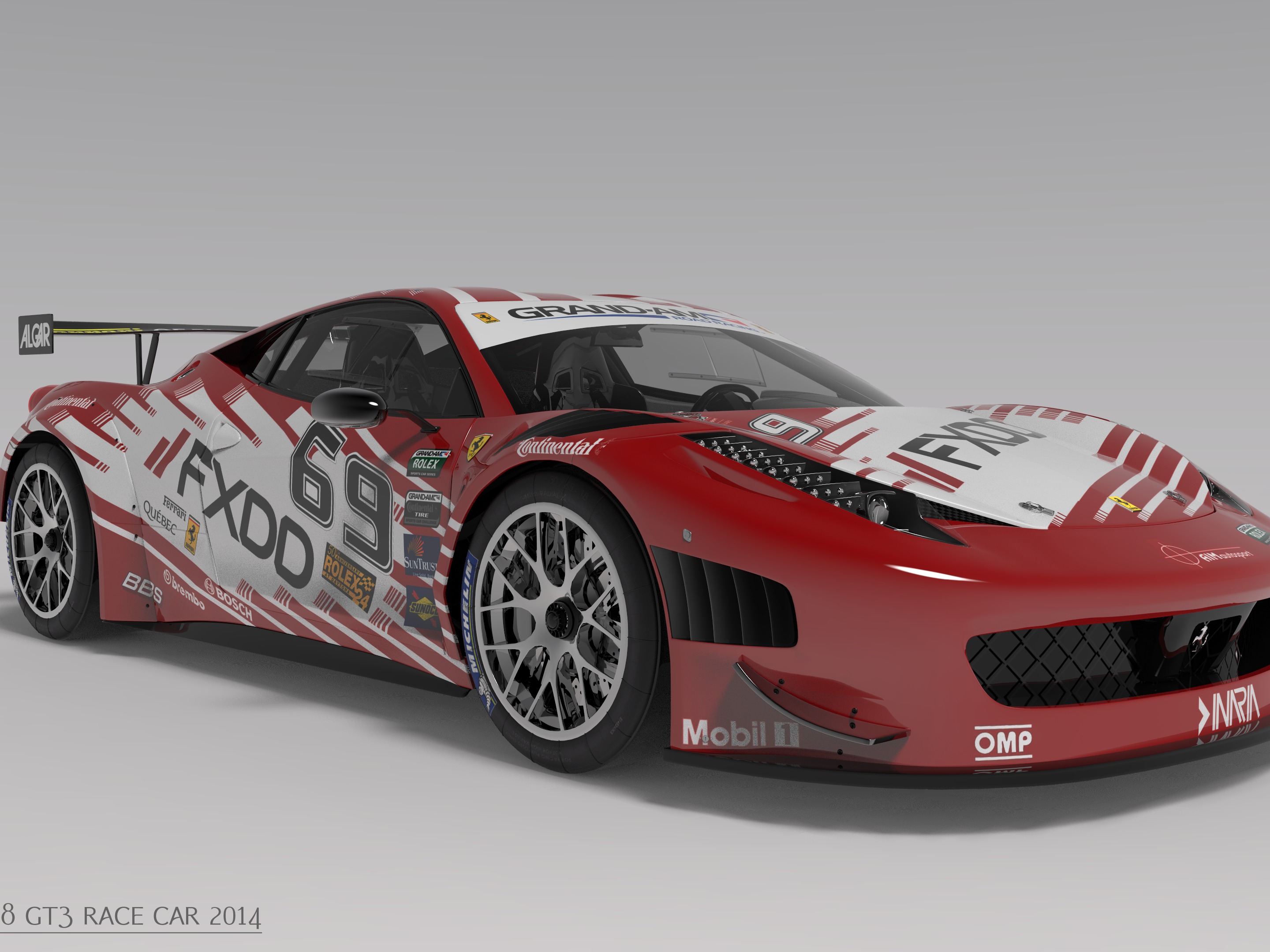 Ferrari 458 GT3 Race Car 2014 渲染_ganjinlong-站酷ZCOOL