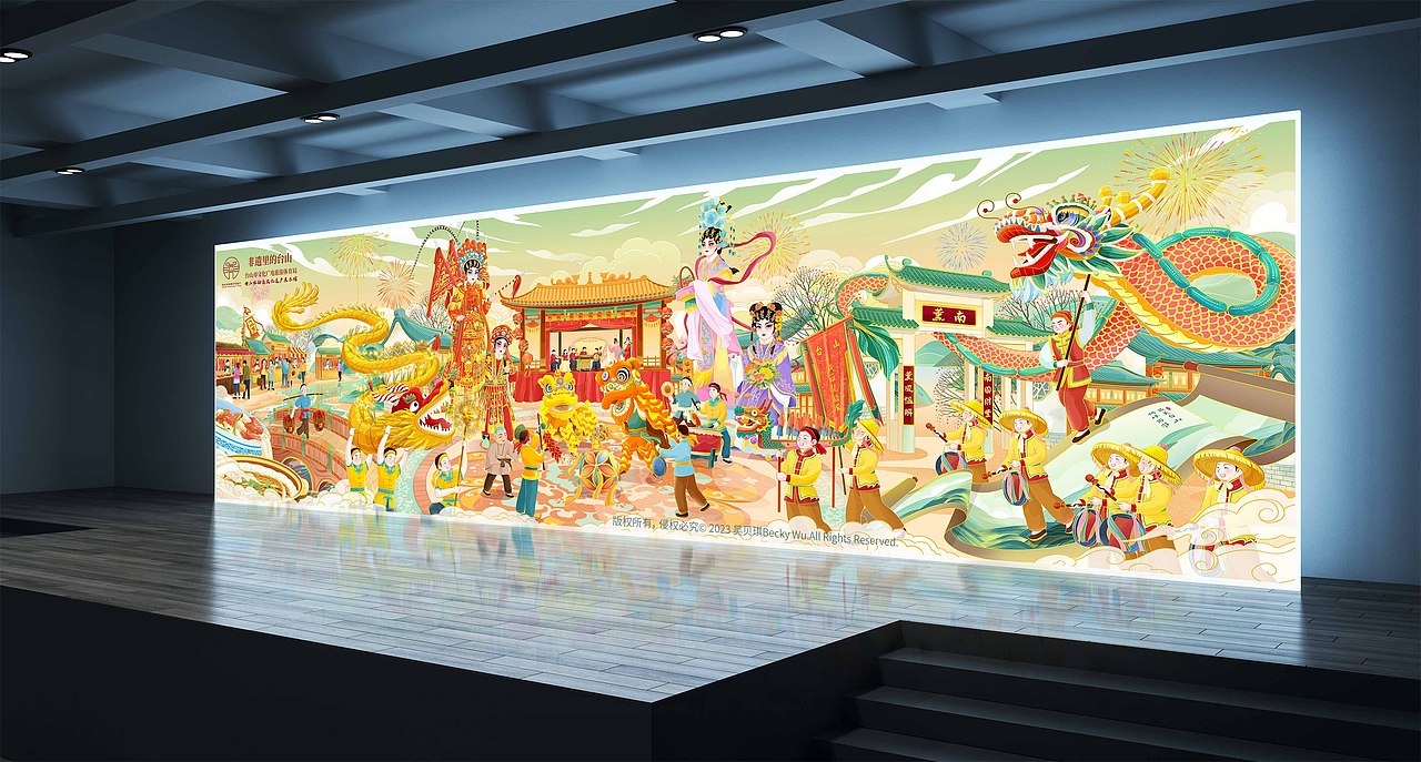 台山非遗文化插画长卷江门城市插画中国非物质文化_吴贝琪-站酷ZCOOL