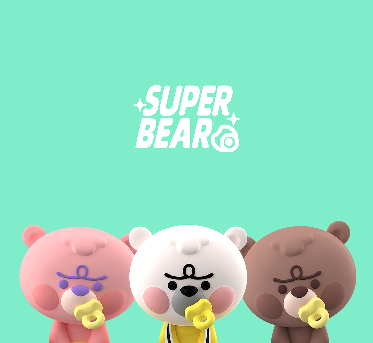 SUPER BEAR微信表情_奇果QIGOR-站酷ZCOOL